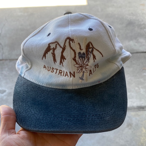 Vintage | Accessories | Vintage Blue And White Austrian Alps Hat | Poshmark